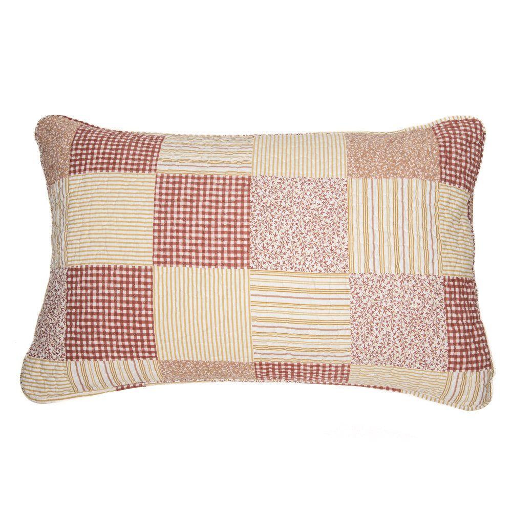 Killian printed patchwork pillow sham